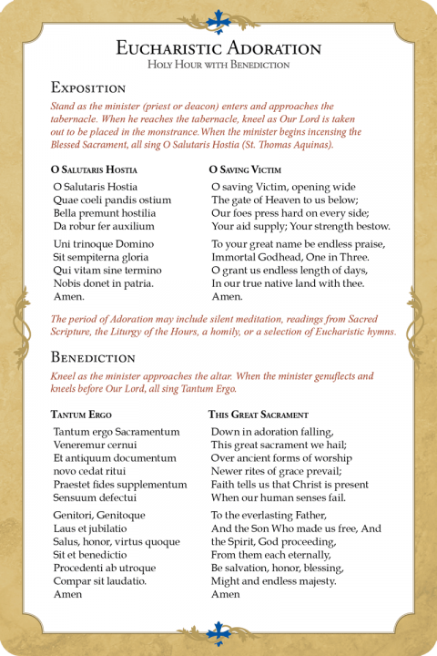 Holy Hour Card | Vianney Vocations