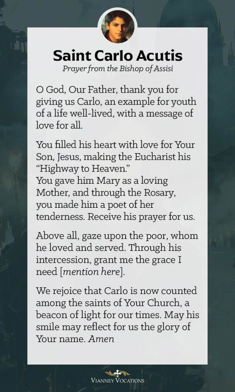 Prayer Card — Saint Carlo Acutis (set of 50) | Vianney Vocations