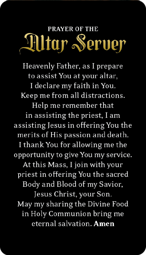 Prayer Before Mass Altar Server Prayer Card (set of 10) | Vianney Vocations